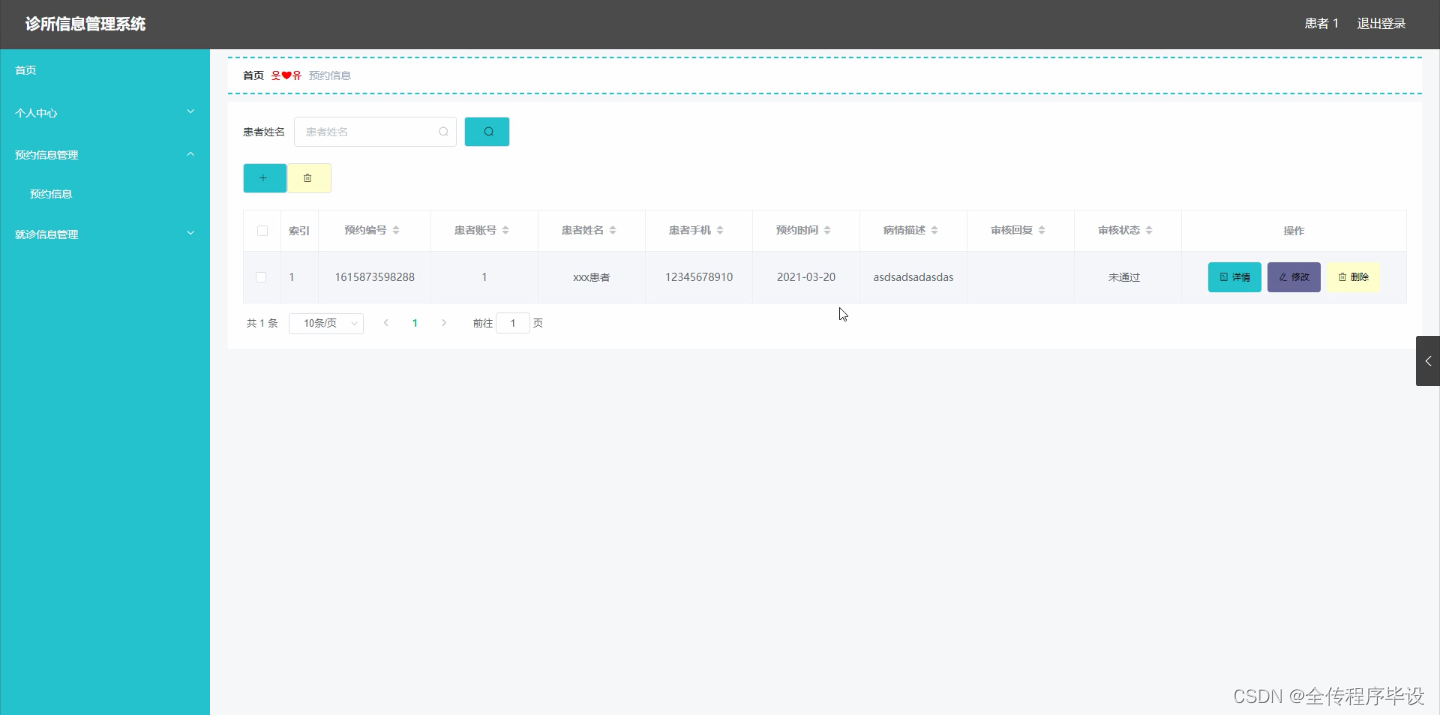 【附源码】java计算机毕业设计诊所信息管理系统（springbootmysql开题论文）诊所管理系统 Java程序设计 Csdn博客