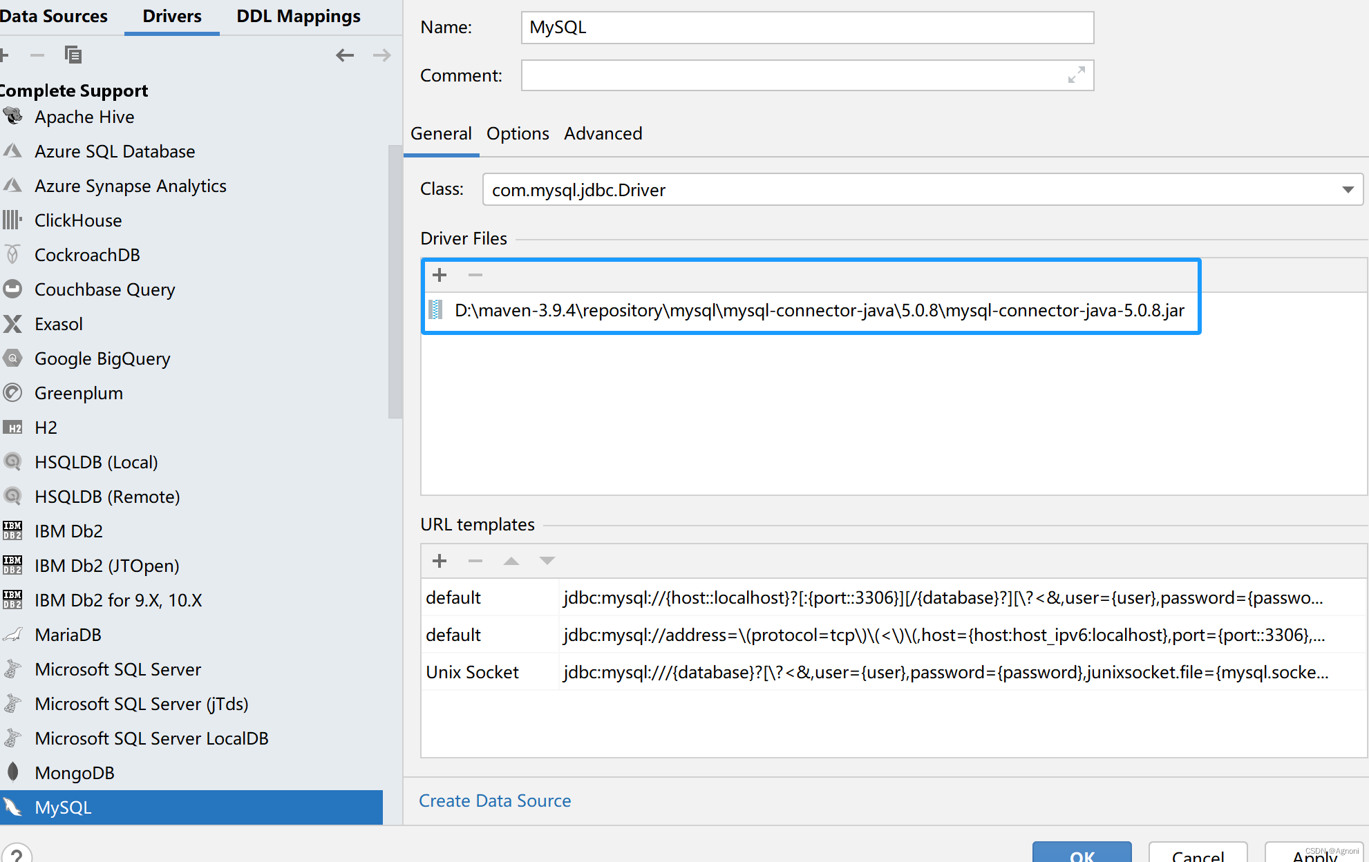 在idea中如何连接mysql(oracke)数据库，并自动生成对应的实体类，出现Driver class ‘com.mysql.cj.jdbc.Driver‘ not found.这个问题 ...