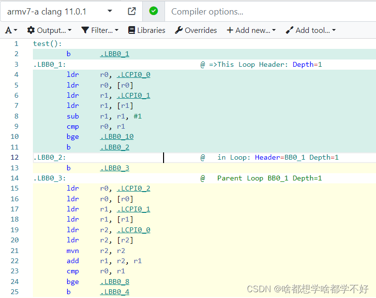 Armv7汇编代码实现冒泡排序(多重循环汇编程序) 加反汇编代码分析arm实现冒泡排序 Csdn博客