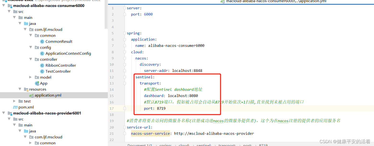 springcloud3 nacos，sentinel，ribbon，openfegin等整合案例3[sentinel的流控]_springboot nacos sentinel ribbon ...