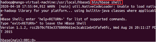 Hbase分布式数据库操作与编程——hbase 练习、hbase Shell数据库表创建、hbase Shell数据访问操作、hbase