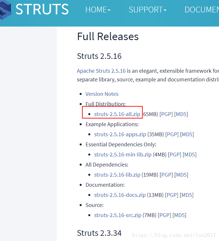 struts2总结(三)--官网下载struts2的jar包_struts官网jar包下载-CSDN博客