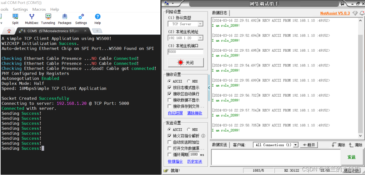 STM32+W5500+以太网应用开发+002_TCP 服务器和客户端_w5500 tcp客户端-CSDN博客