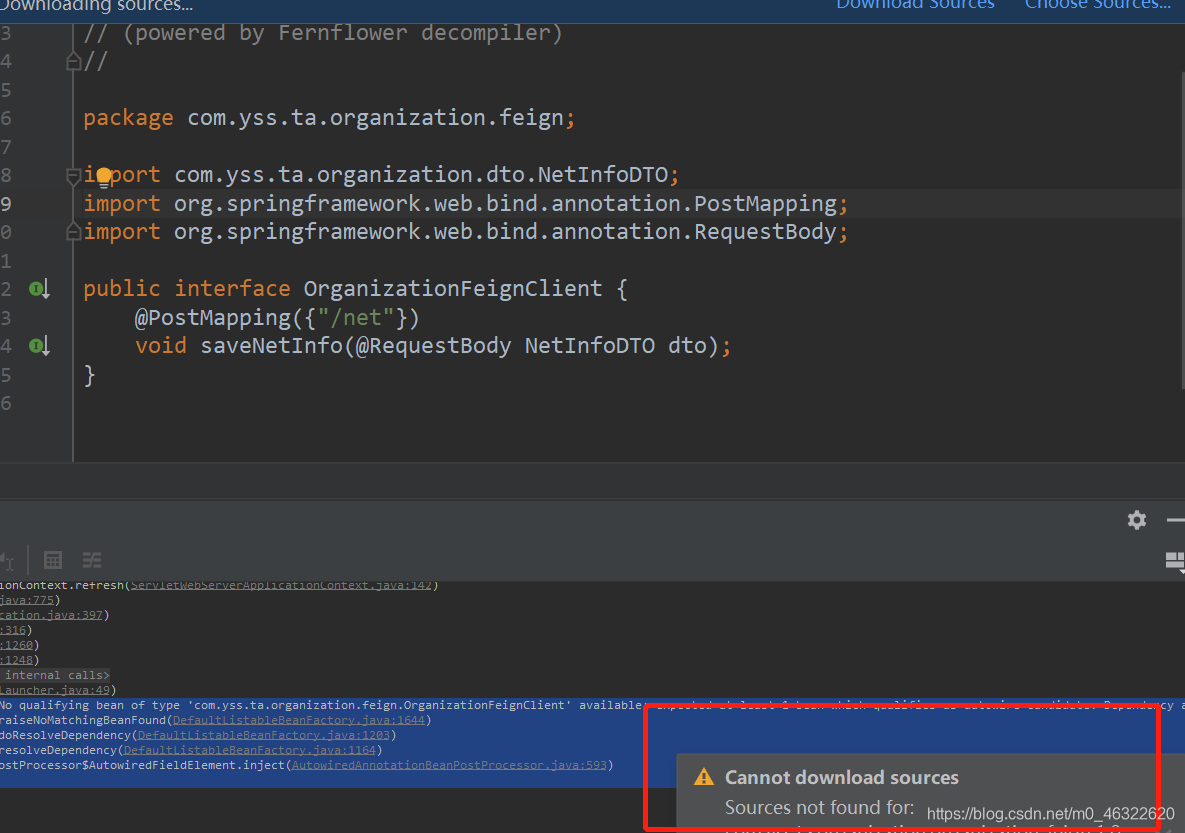 FeignClient报错：decompiled.class file,bytecode_decompiled .class file, bytecode version: 61.0 (ja ...