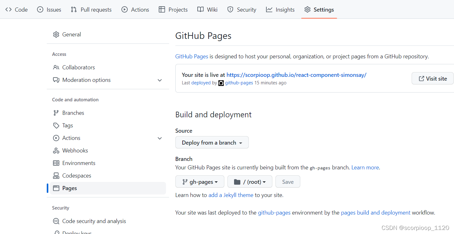 React项目，storybook实现通过git action动态部署到git page上_storybook 部署-CSDN博客