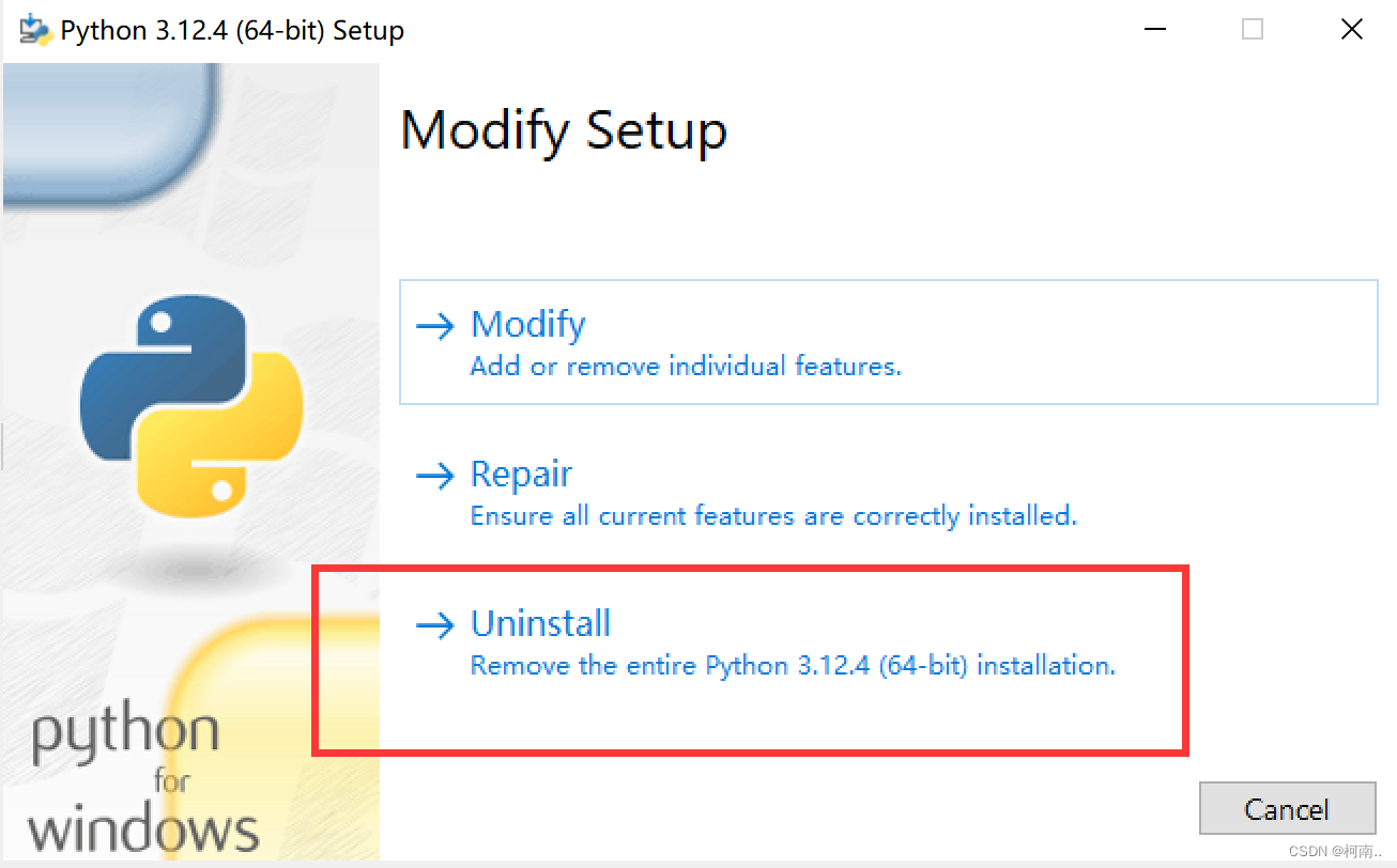 卸载python时显示0x80070643解决详细教程_python卸载0x80070643-CSDN博客