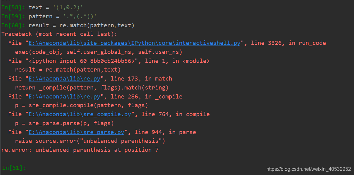 正则表达式-re.error: unbalanced parenthesis at position 7-CSDN博客