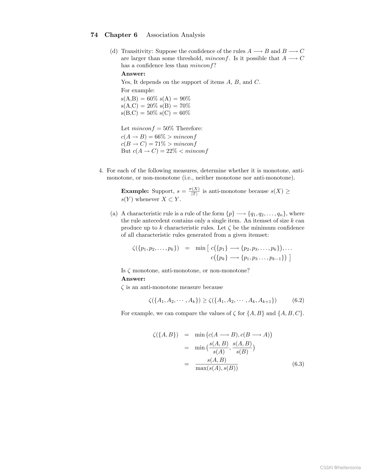 【数据挖掘导论课后习题答案】第6章 Association Analysis: Basic Concepts and Algorithms（含英文原版）_数据挖掘导论课后题答案-CSDN博客