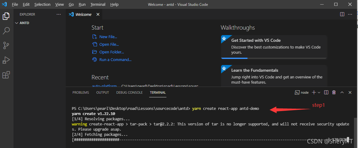ant.design：在VSCode里创建一个antd项目_vscode ant design-CSDN博客