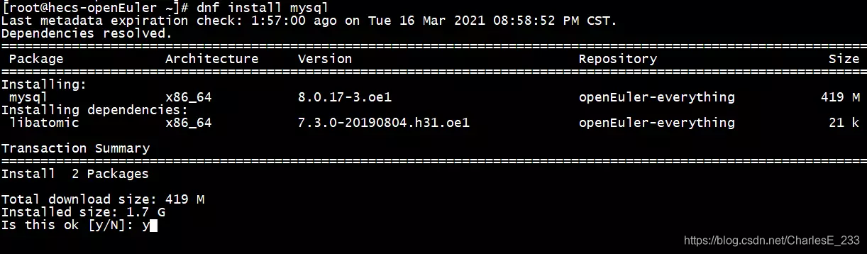 在openeuler系统的ecs上,部署mysql 80xopeneuler 命令安装最新mysql Csdn博客