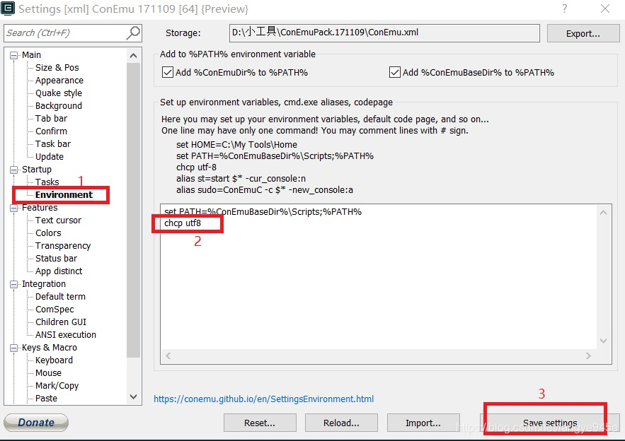 ConEmu设置字符显示编码_cmd 调用 conemu-CSDN博客