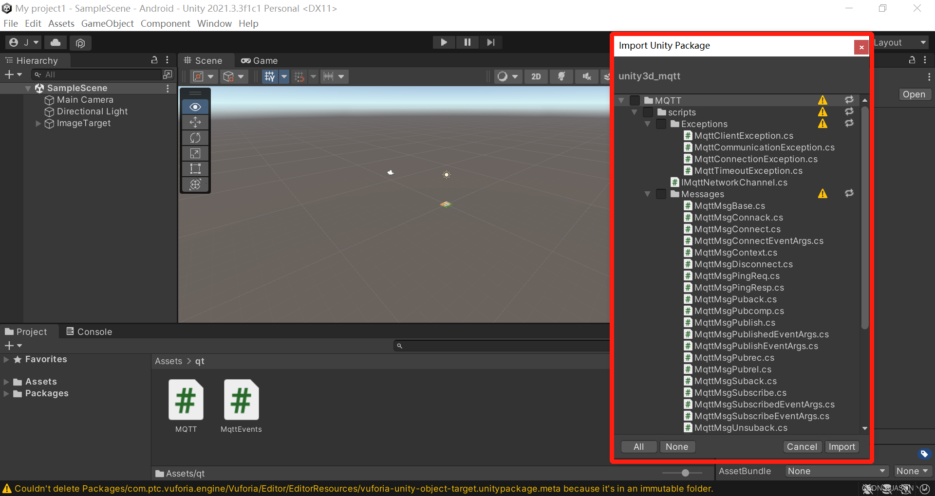 Unity+vuforia虚拟按键连接MQTT（EMQX）实现AR+IOT（Unity C#代码实现）（二）（虚拟按键的按键监听+发布MQTT信息）_vuforia ar 工业iot-CSDN博客