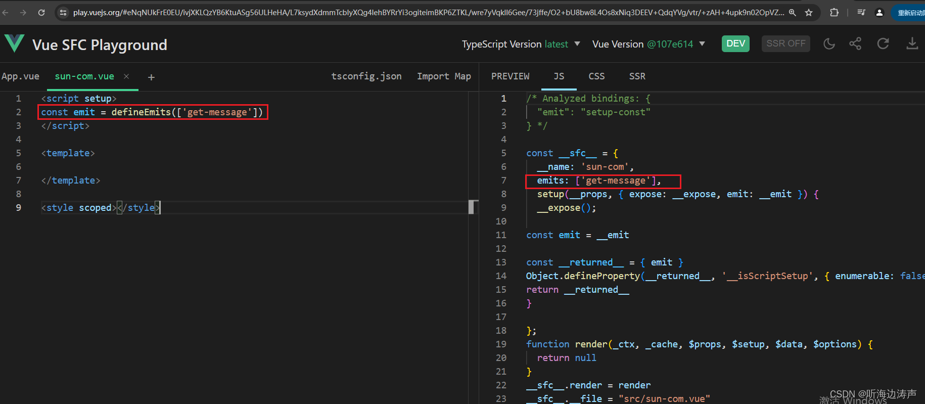 Vue3的编译器宏函数defineEmits_vue3 动态 defineemits-CSDN博客
