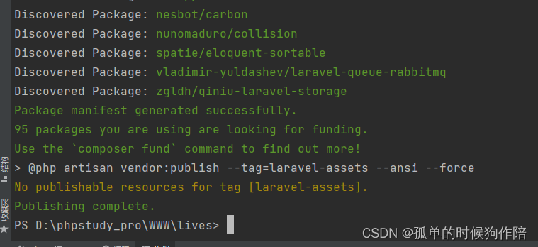 Script @php artisan package:discover --ansi handling the post-autoload-dump event returned with ...