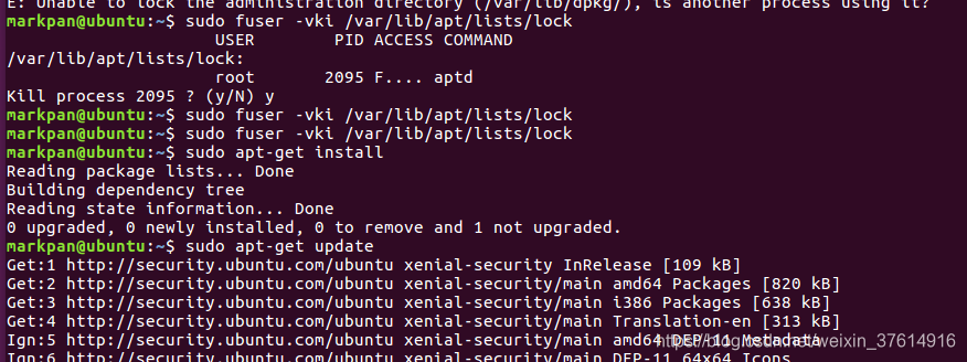 解决E: Unable to lock directory /var/lib/apt/lists/_ubuntu提示unable to lock directory-CSDN博客