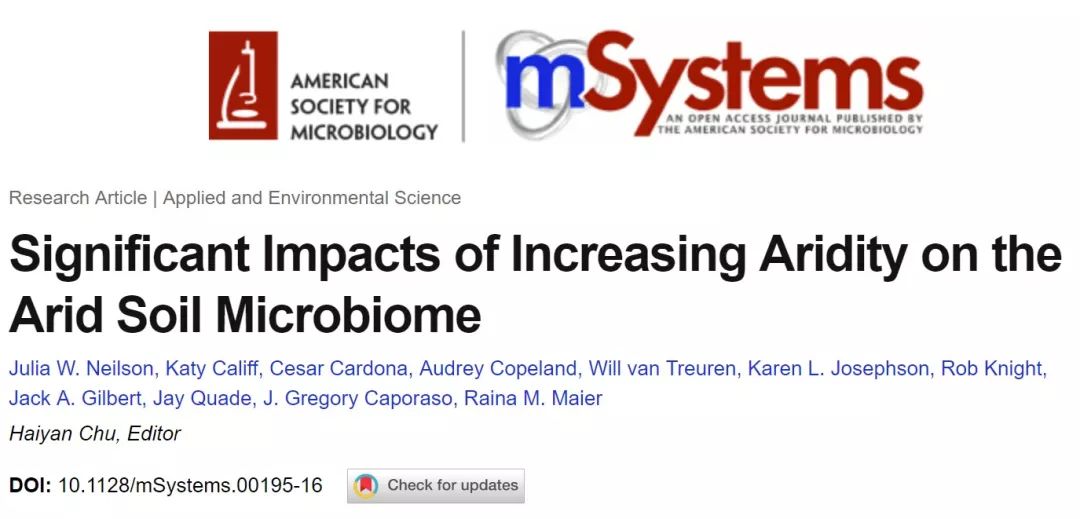 mSystems | 干旱对土壤微生物组的影响-CSDN博客