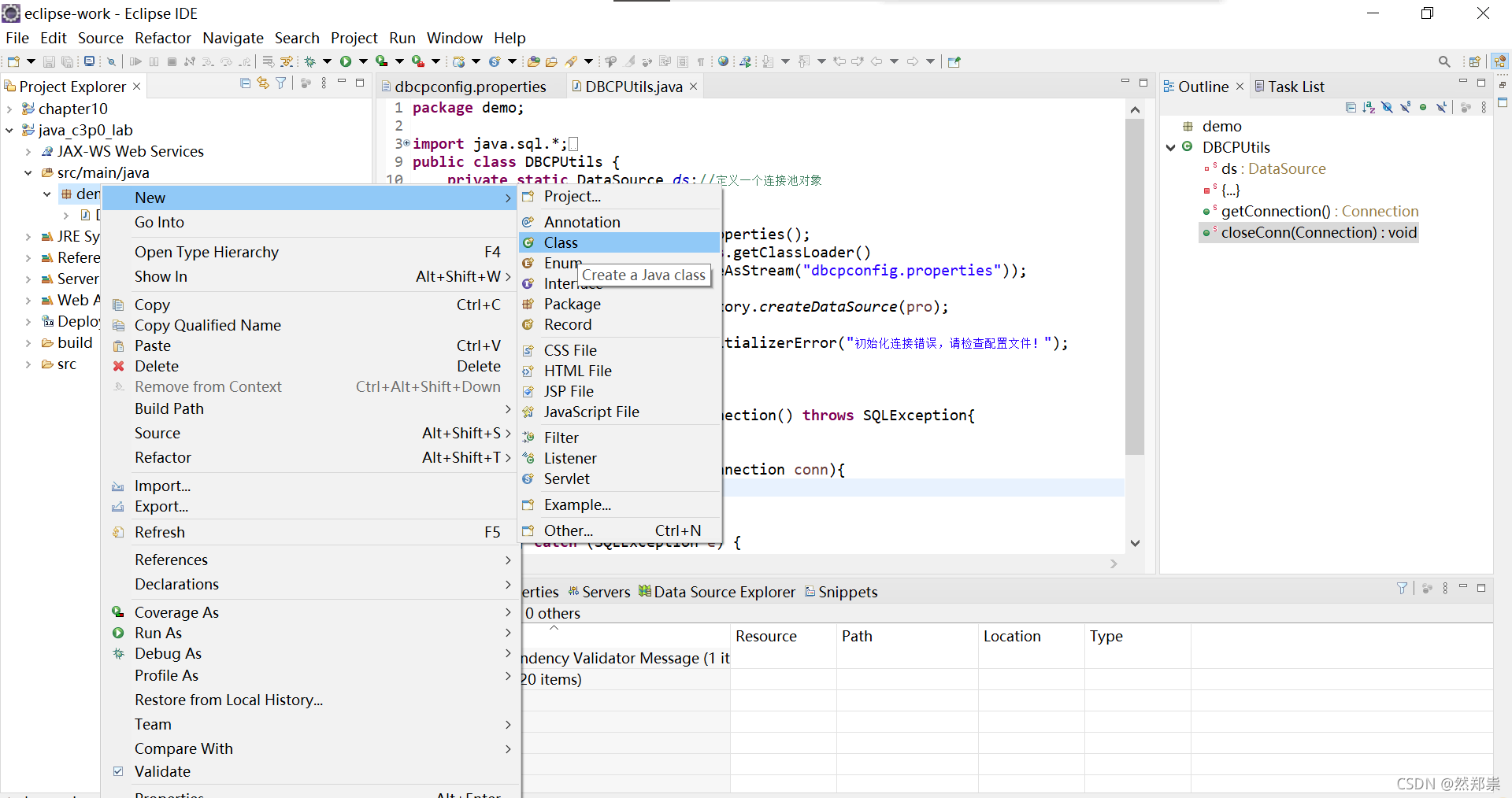 eclipse和idea的DBCP的使用和使用C3P0数据源查询数据_eclipse配置com.mchange.v2.c3p0和tomcat数据源-CSDN博客
