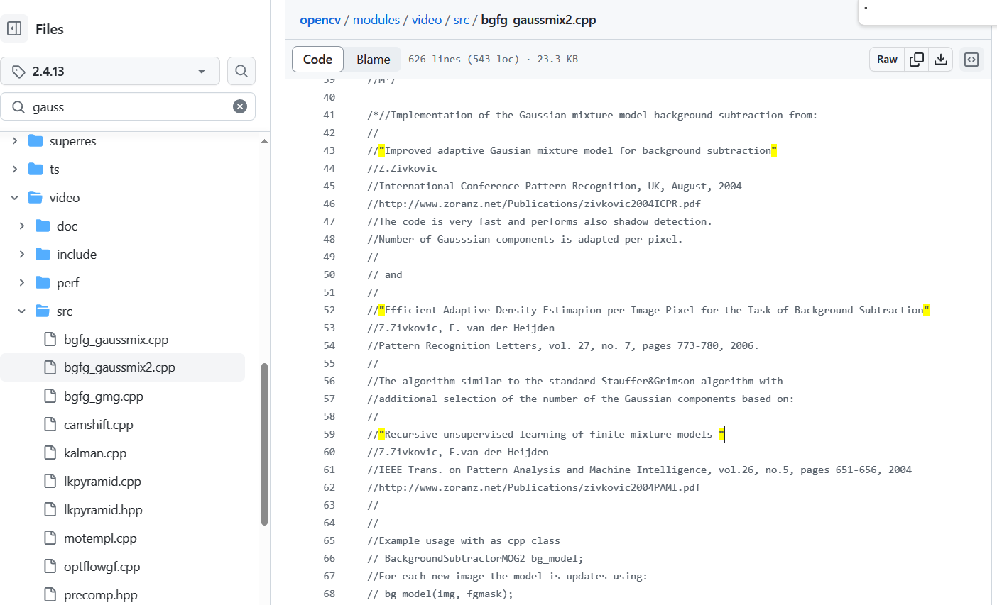 论文精读 && MOG2系列 && OpenCV源码提供的论文-CSDN博客