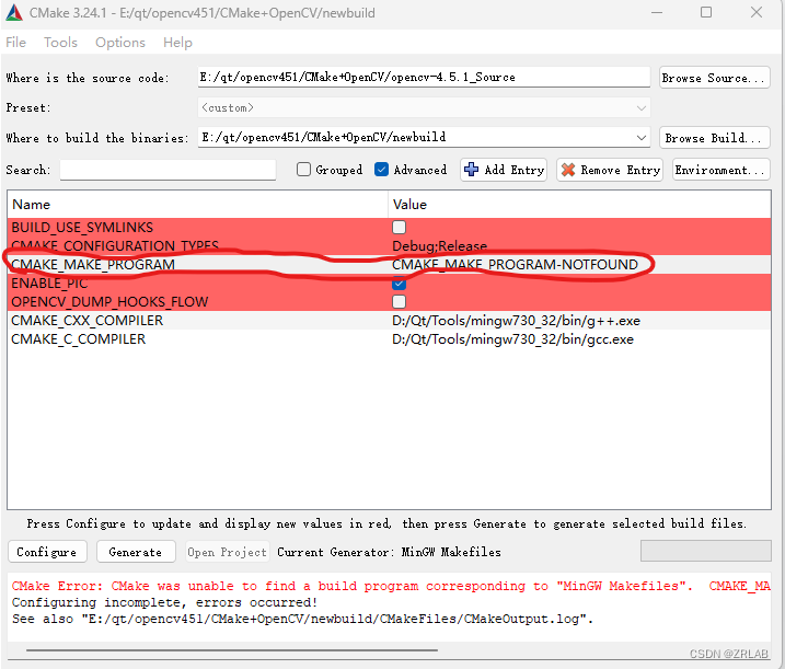Windowsqt5141mingw32bitopencv451cmake324编译并配置qt使用opencvopencv32位编译使用 Csdn博客