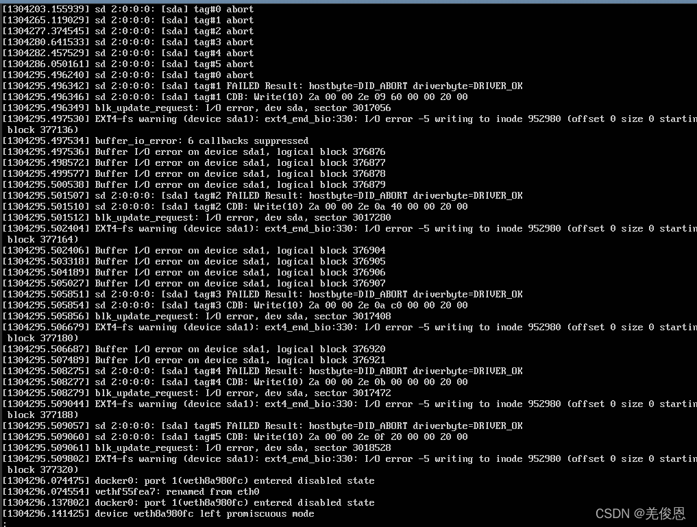 Buffer Io Error On Device Sdx报错分析处理(暂未找到根本原因)buffer Io Error On Dev Sdc Csdn博客