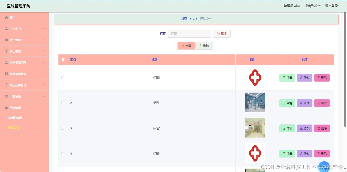 【java计算机毕设】医院管理系统java Mysql Springboot Vue Html Maven 项目代码源码文档 Csdn博客