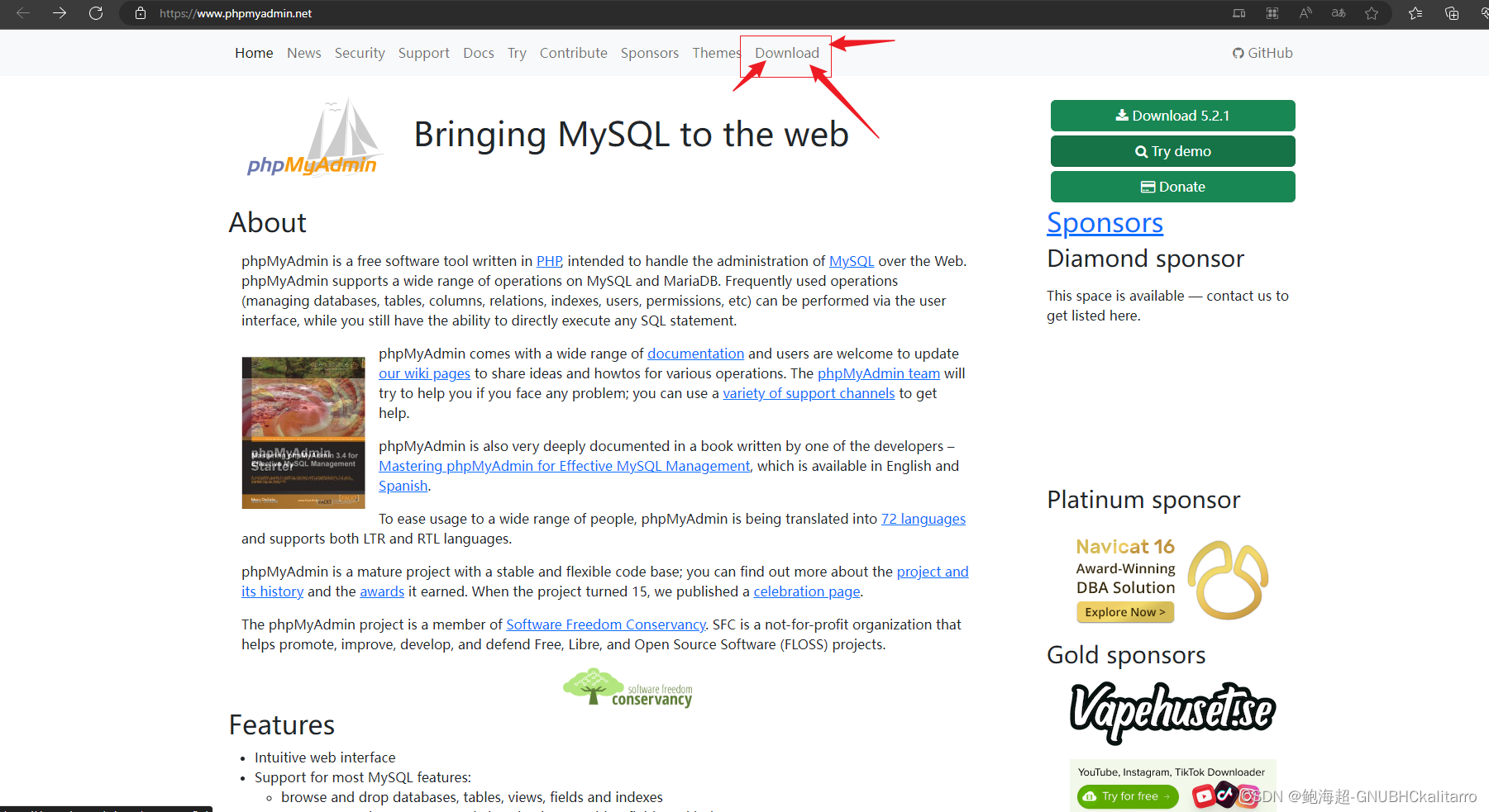 Linux：LAMP-phpmyadmin_phpmyadmin-5.2.1-all-languages.tar-CSDN博客