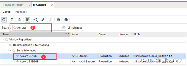 xilinx的Aurora8B10B的IP仿真及上板测试（高速收发器十七）_xilinx aurora-CSDN博客