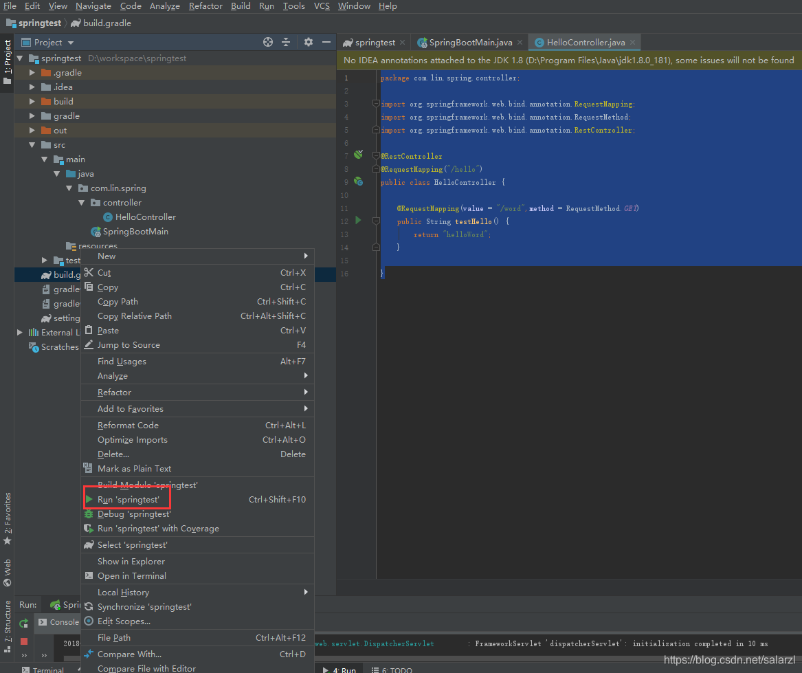 IntelliJ Gradle构建Spring Boot应用_apply plugin: 'spring-boot-CSDN博客