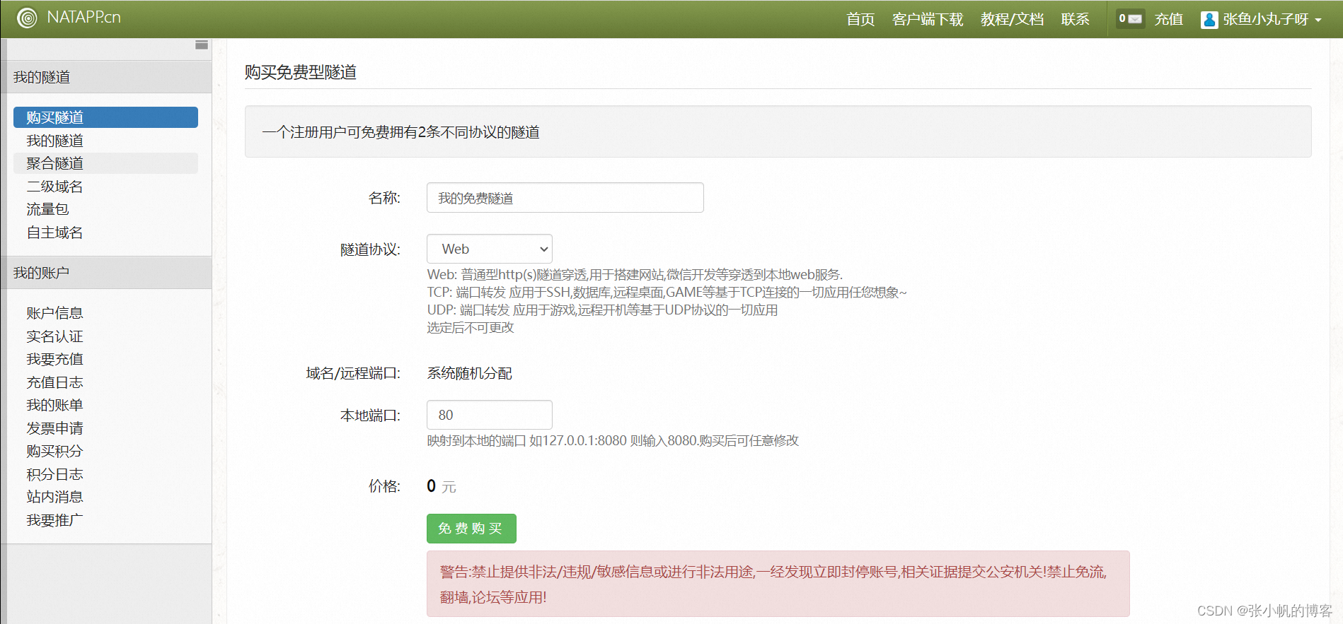使用NATAPP内网穿透详细步骤-CSDN博客