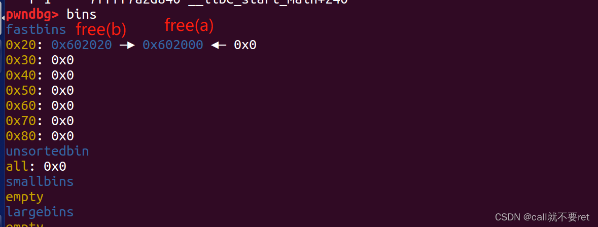 fastbins_Double Free调试_fastbin double free-CSDN博客