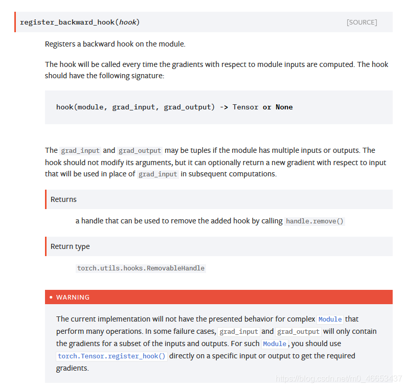 register_backward_hook(hook)、register_forward_hook(hook)、register_forward_pre_hook(hook)方法学习笔记 ...