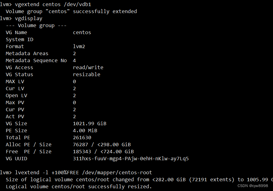 Centos7.9逻辑卷/dev/mapper/centos-root扩容增加空间-CSDN博客