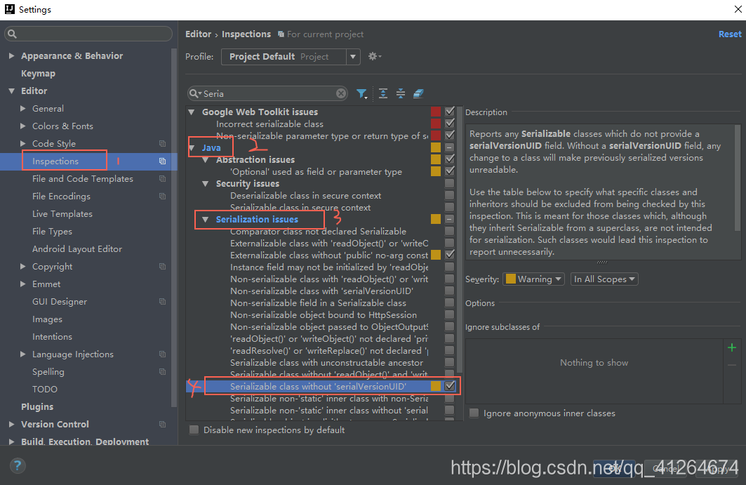 IntelliJ IDEA 中自动生成 serialVersionUID 的方法_idea中实现了serializable接口为什么不能自动生成序列化id-CSDN博客