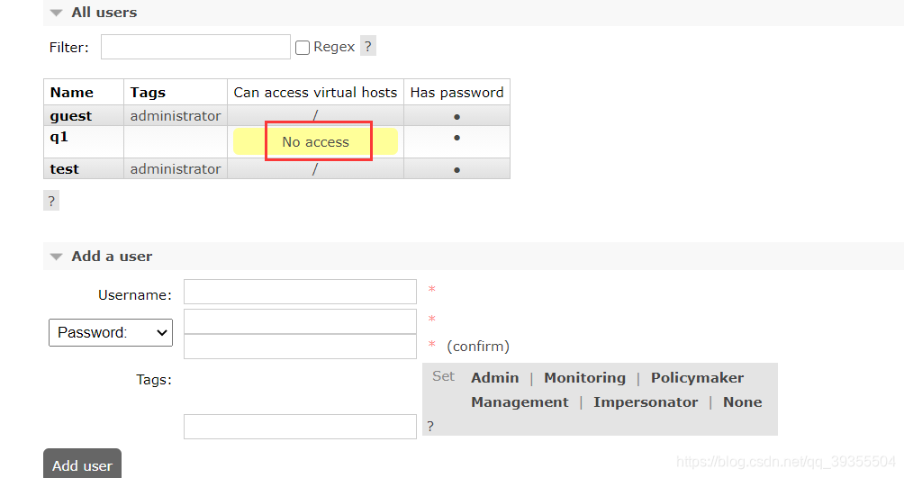 ACCESS_REFUSED - Login was refused using authentication mechanism PLAIN. For details see the ...