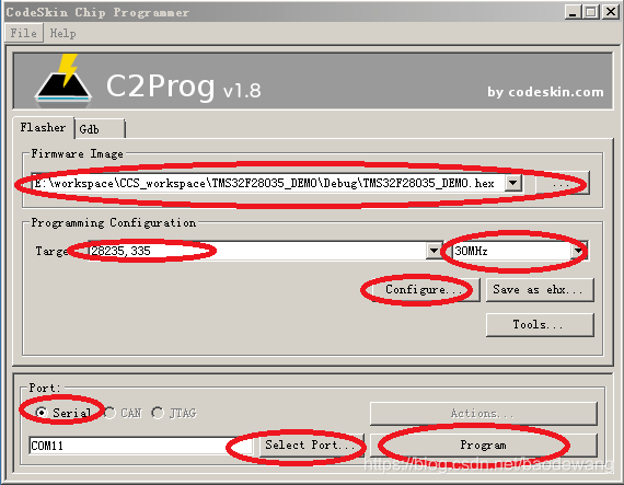 C2prog烧录28335方法及注意事项c2prog使用教程 Csdn博客