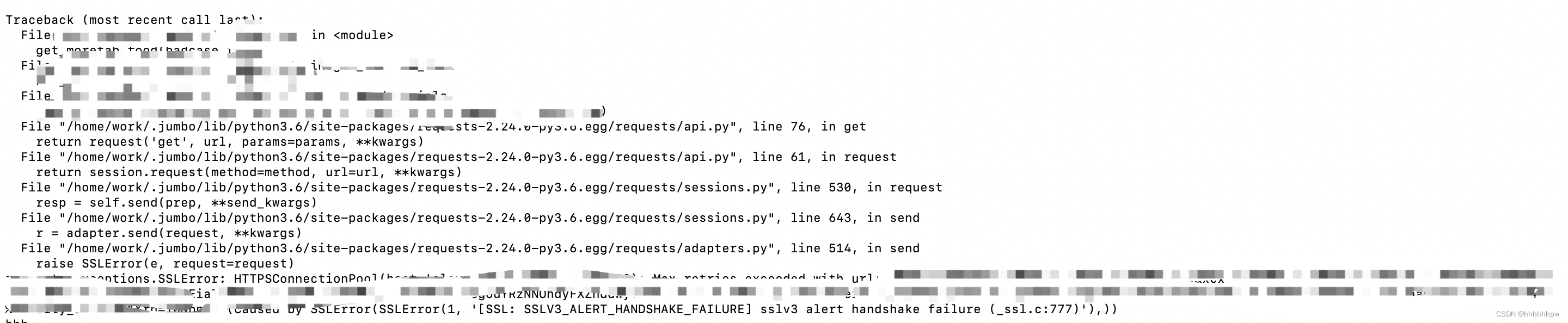 请求HTTPS接口报Caused by SSLError(SSLError(1, ‘[SSL: SSLV3_ALERT_HANDSHAKE ...
