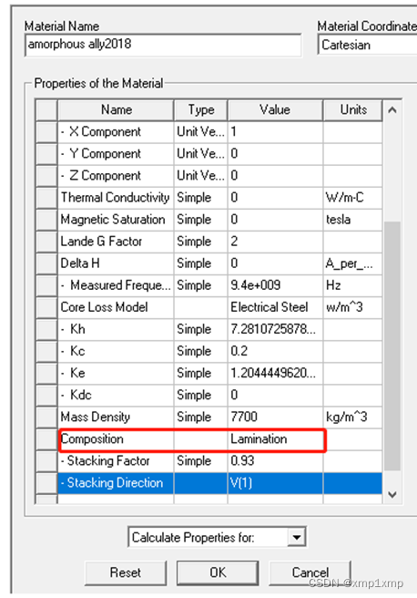 定子材料的叠片系数怎么设置？_maxwell铁芯材料stacking direction怎么选-CSDN博客