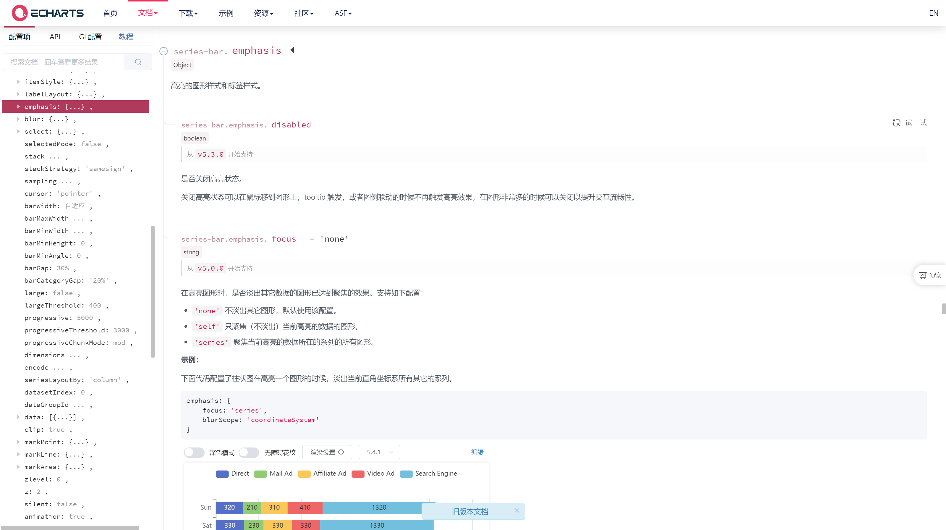 Apache Echarts 自学笔记 6. 概念篇 - 【ECharts 中的样式简介】 6.4 高亮的样式：emphasis 6.5 通过 visualMap 组件设定样式_echarts ...