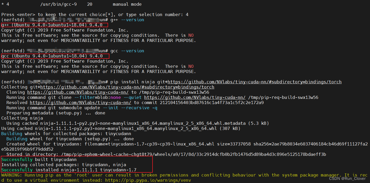 ubuntu安装tinycudann_error: failed building wheel for tinycudann-CSDN博客