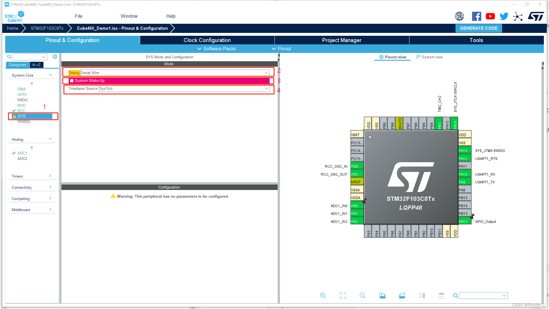 尝试使用CubeMX做stm32开发之九：SYS配置_stm32cubemx sys-CSDN博客