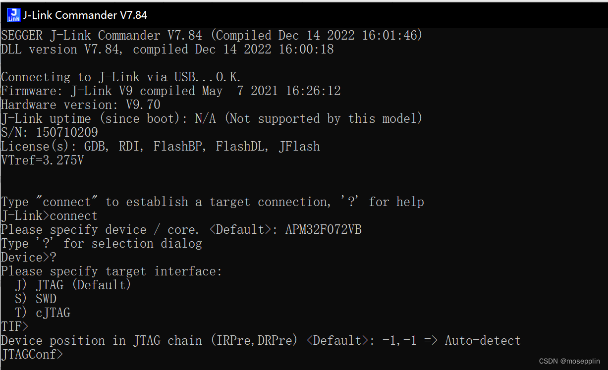 使用J-LINK COMMANDER检查极海APM32F072烧录_极海 jlink-CSDN博客