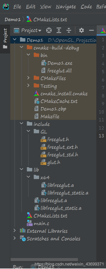 OpenGL：Windows+Clion+MinGW+freeglut配置教程_clion使用cmake和freeglut-CSDN博客