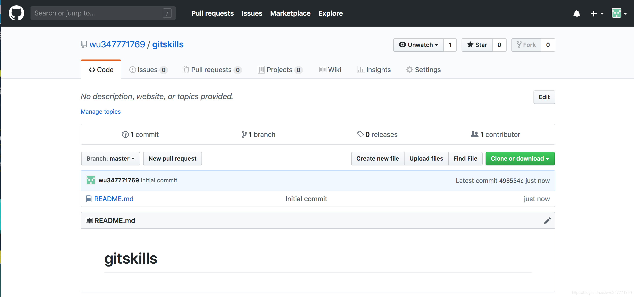 远程仓库$ git remote add origin https://github.com/wu347771769/learngit.git ...