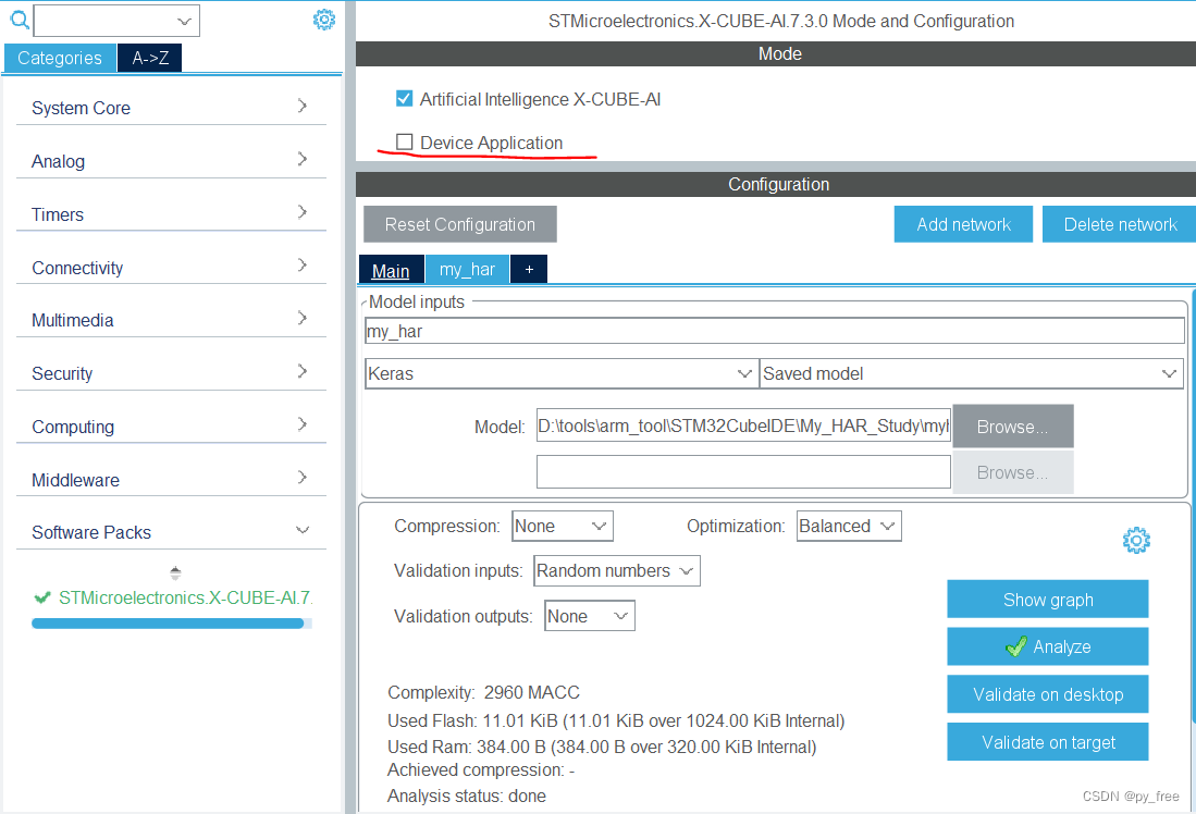 STM32CubeIDE开发(三十三)， stm32人工智能开发应用实践（Cube.AI）.篇三_在cube-ai上模拟部署一遍,判断自己准备购买的板子适不适合做ai计算-CSDN博客