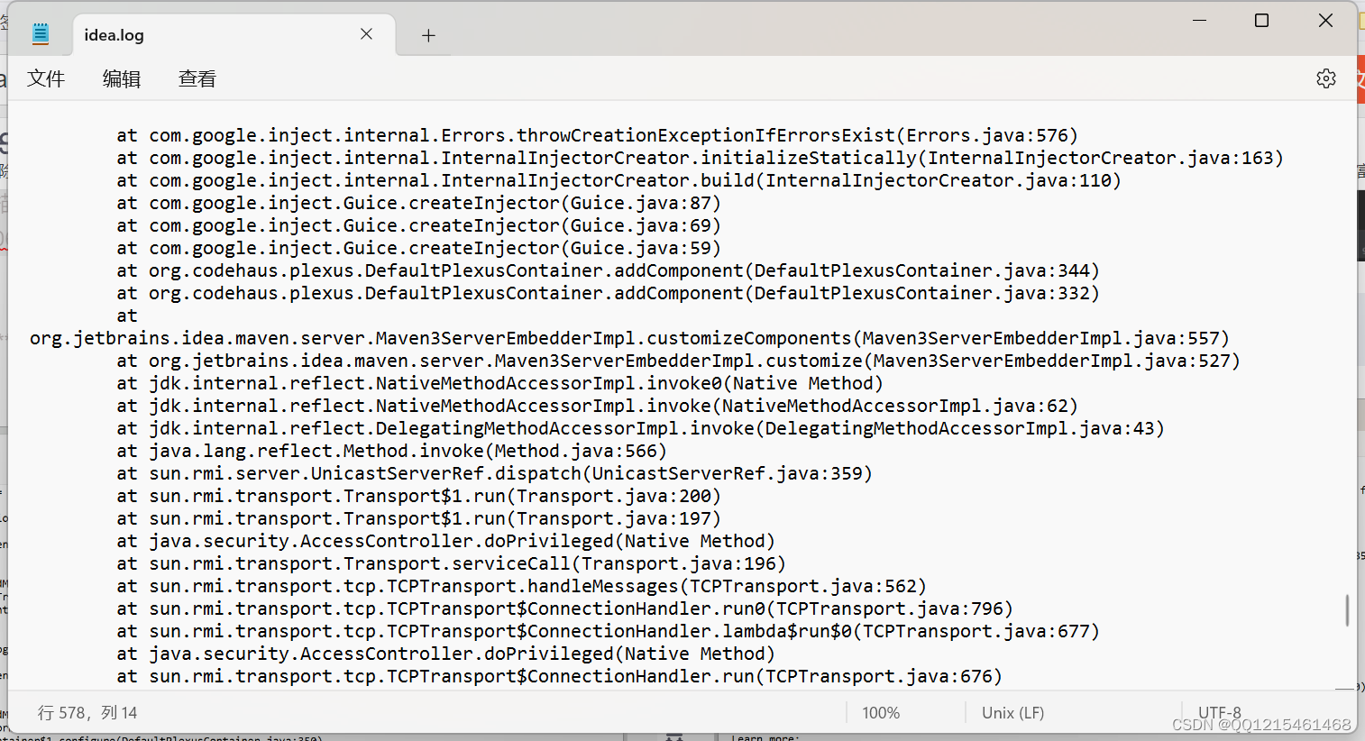 java.lang.RuntimeException: com.google.inject.CreationException: Unable to create injector, see ...