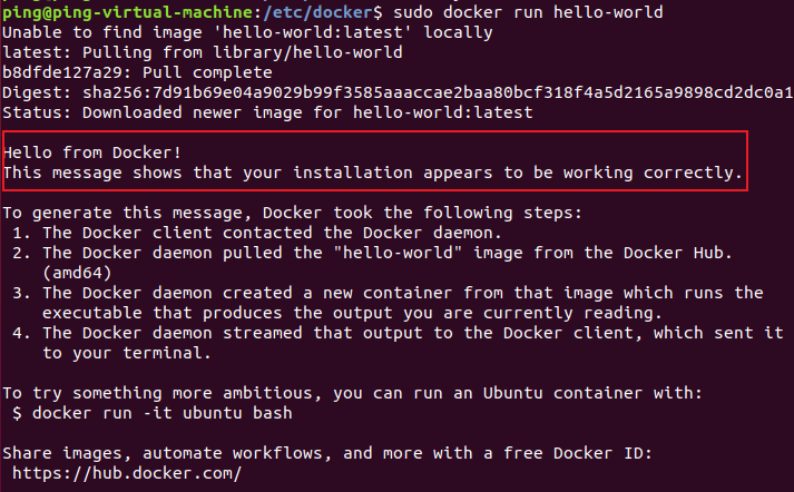 ubuntu 安装docker和验证是否安装成功_sudo apt-get install docker-ce docker-ce-cli conta-CSDN博客