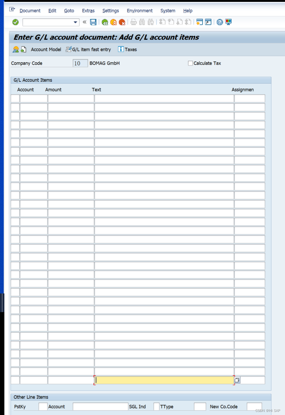 SAP 财务快速记账之—G/L Item Fast Entry_sap fast entry 怎么增加行-CSDN博客