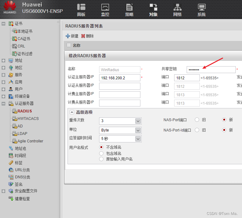 华为防火墙 Radius认证_winradius-CSDN博客