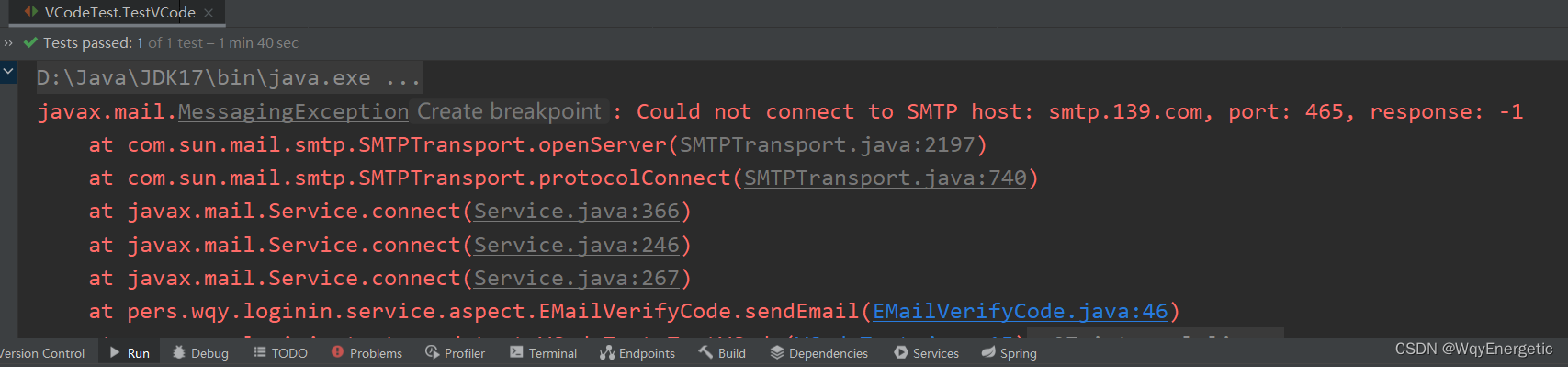 Could not connect to SMTP host: smtp.139.com, port: 465, response: -1的解决方案-CSDN博客
