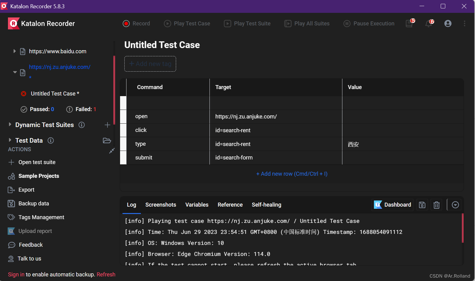 基于Selenium WebDriver和Katalon Recorder进行脚本的录制、编辑、回放的Web应用功能测试（示例）-CSDN博客